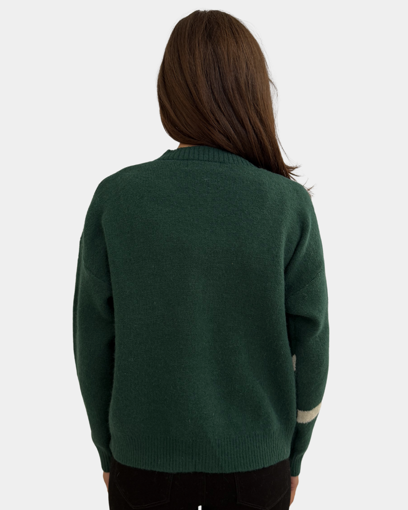 Bow Sweater - Dark Green – She She Boutique