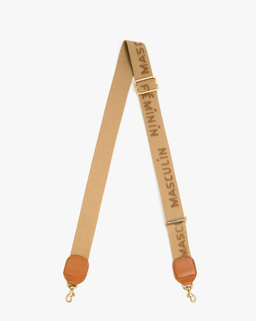 Clare V. Adjustable Crossbody Strap - Khaki Embroidered Mas Fem – She ...